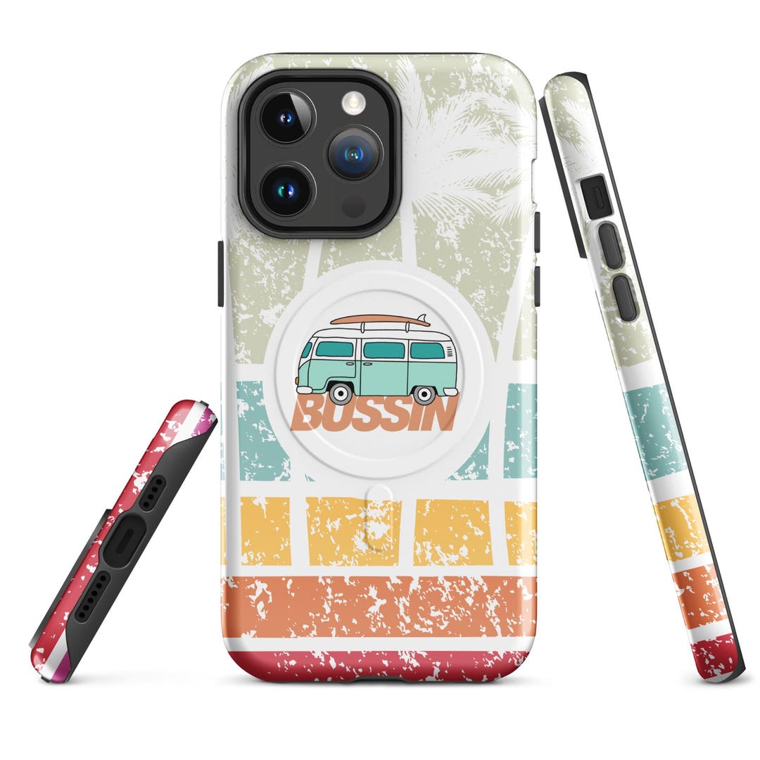 Bussin’ Bus iPhone Case, Retro Van Design, Boho Style, Vintage Road ...