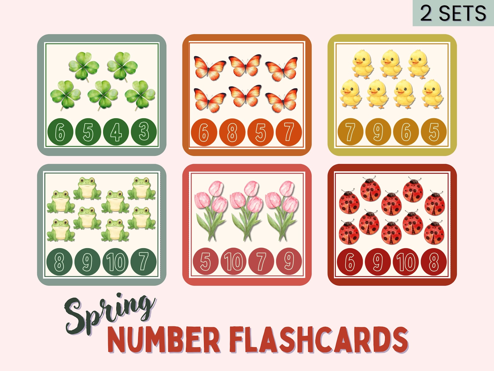 Number Flashcards | Spring Themed Counting Activity | PDF - Etsy