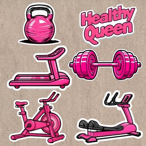 Feminine Pink Gym Sticker Set for Women - Workout Planner Stickers - Etsy