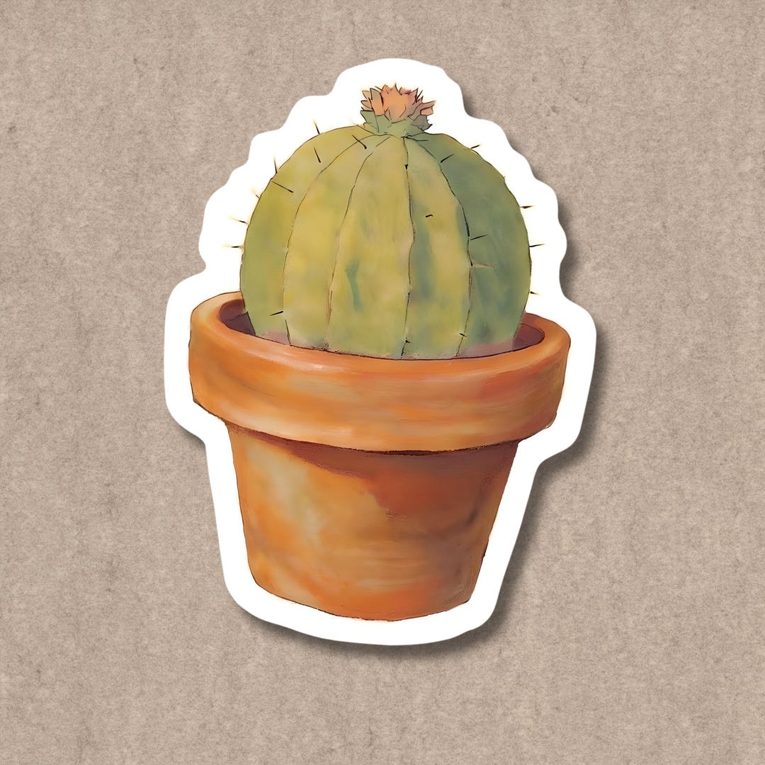 Cartoon Cactus Sticker - 2 Inches - Etsy