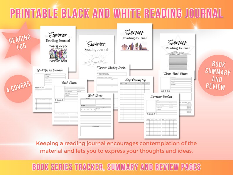 Summer Reading Journal Digital Reading Planner Reading Goodnotes ...