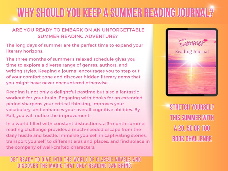 Summer Reading Journal Digital Reading Planner Reading Goodnotes ...