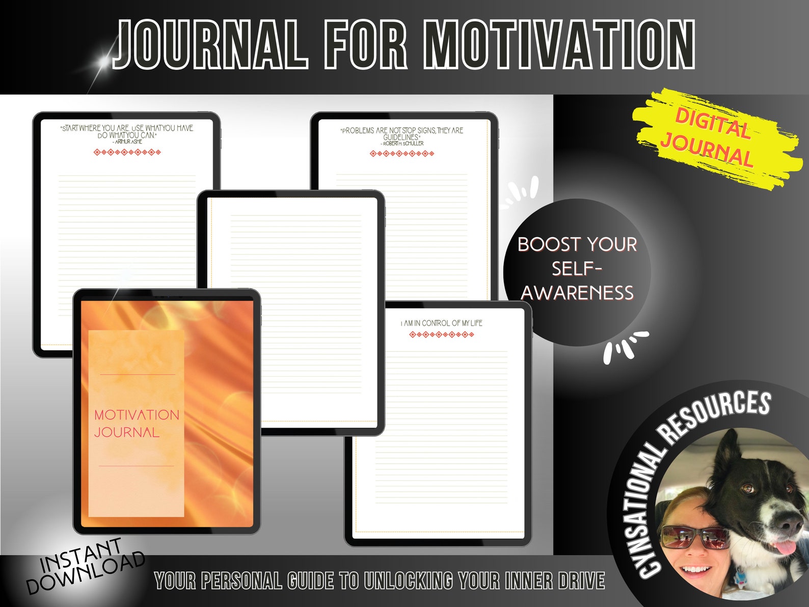 Journal Prompts for Motivation and Confidence, Digital Journal for ...