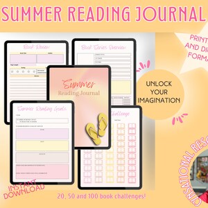 Summer Reading Journal Digital Reading Planner Reading Goodnotes ...