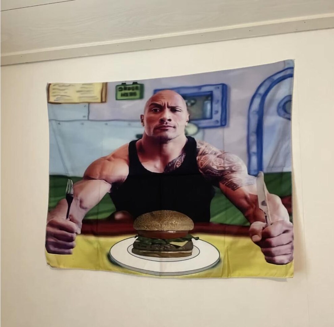 Dwayne Johnson Funny Meme Tapestry Wall Hanging the Rock Tapestry - Etsy