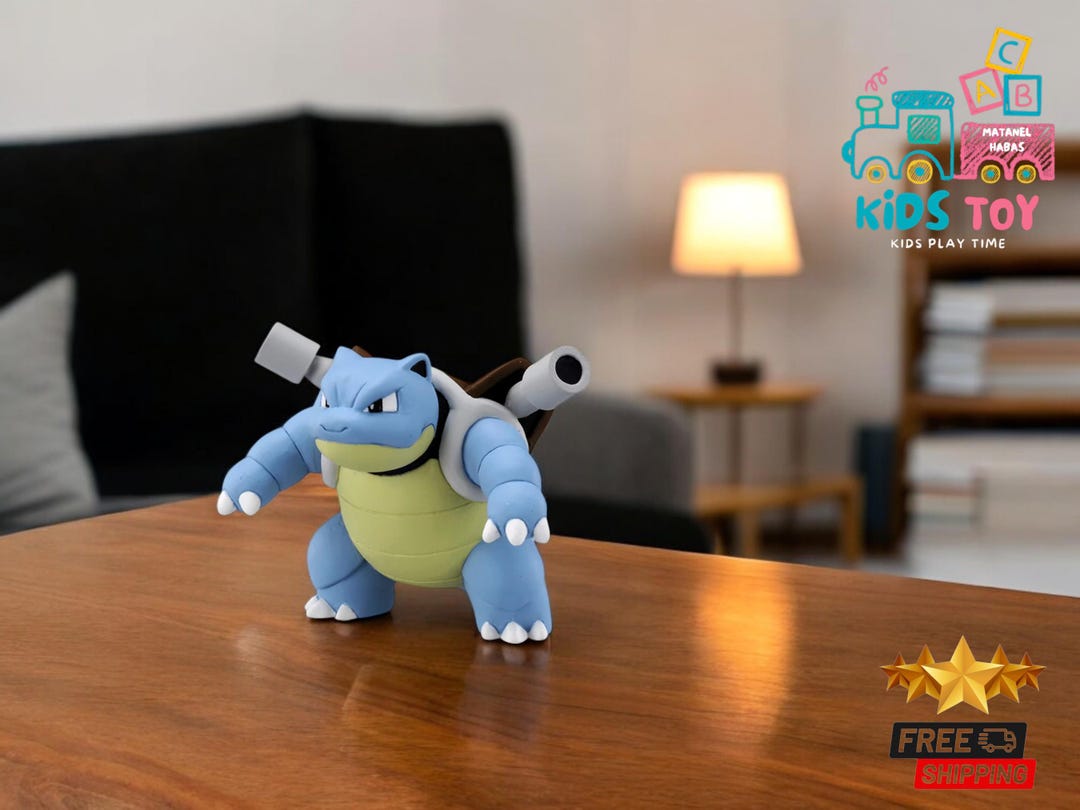 3D Water Cannon Turtle Figurine | Anime-inspired Monster Model ...