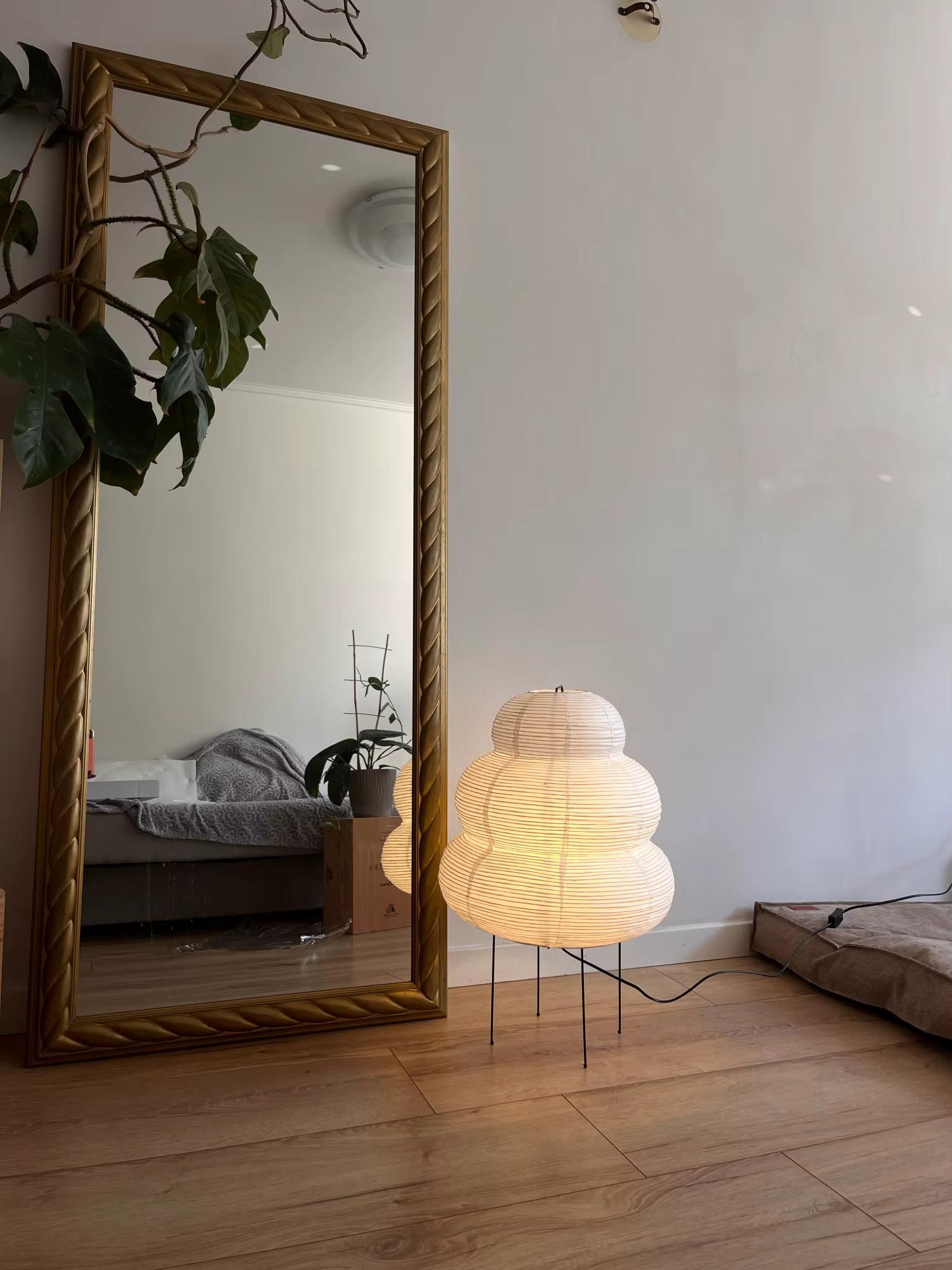 Handmade Japanese Paper Lantern Table Lamp Modern Minimalist Soft Glow ...