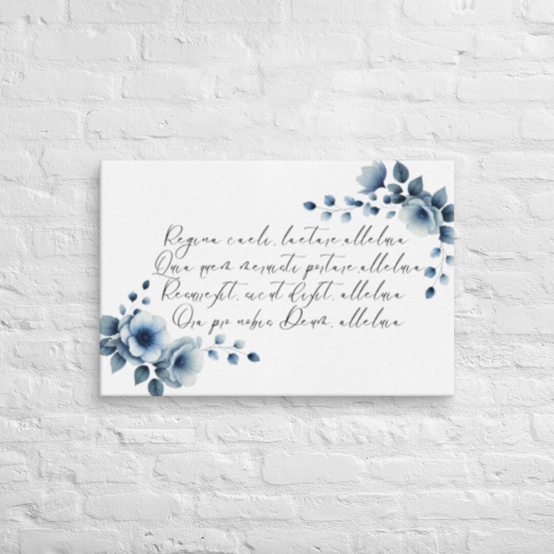 Easter Print - Regina Caeli - Easter Hymn - Latin Antiphon -floral ...