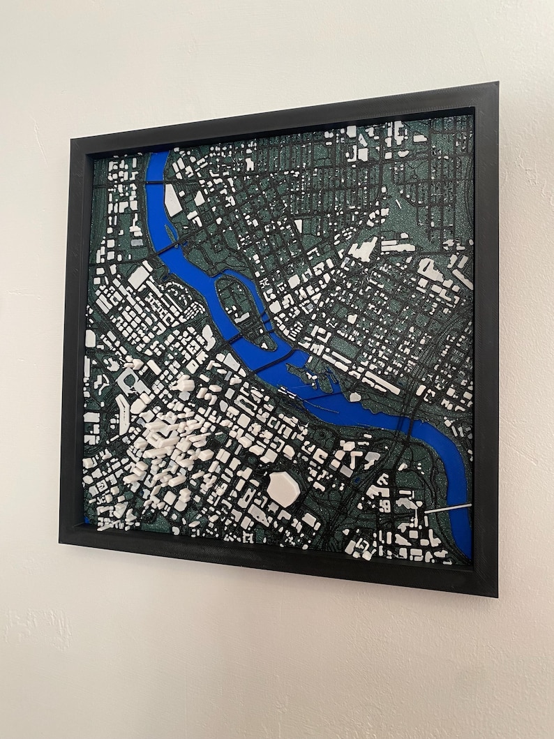 Custom 3D Map of Any City (8 Panels) - Scaled Cityscape of Every ...