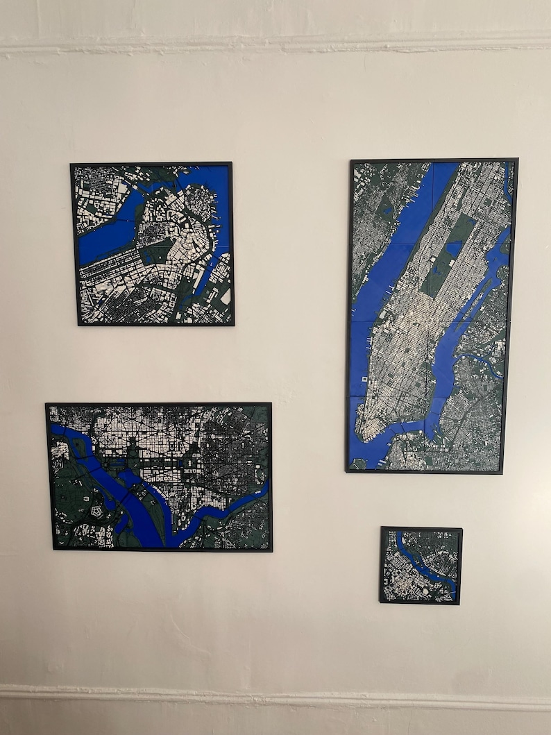 Custom 3D Map of Any City (6 Panels) - Scaled Cityscape of Every ...