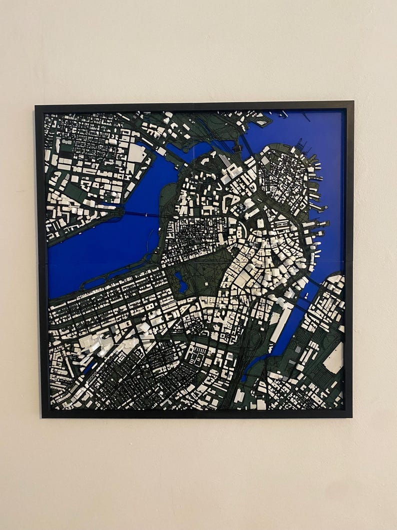 Custom 3D Map of Any City (6 Panels) - Scaled Cityscape of Every ...