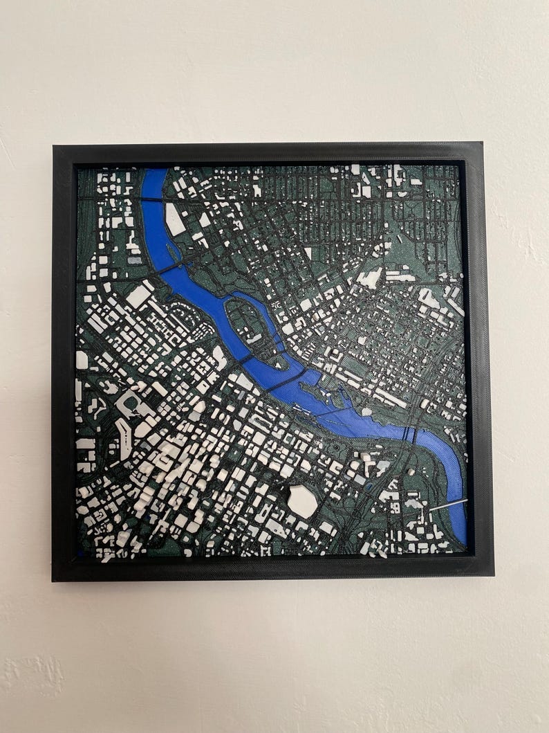 Mapa 3D de Minneapolis - Etsy España
