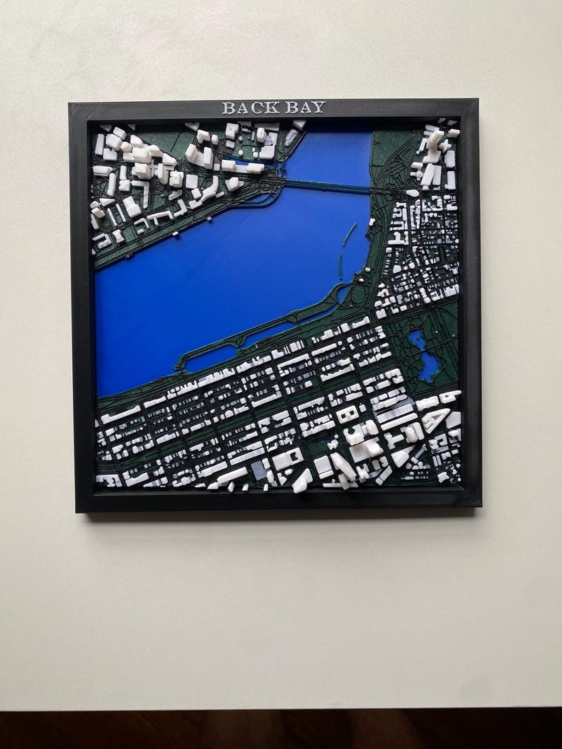 3D Map of Back Bay - Etsy