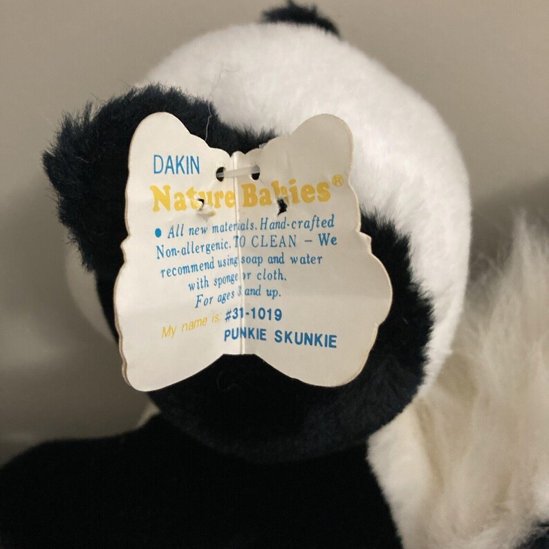 Vintage Dakin Punkie Skunkie Plush Stuffed Animal W/ Tag Nature Babies ...
