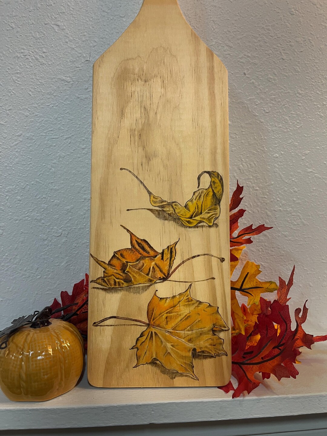 Autum Leaves - Wood Burning - Paddle - Wall Decor - Etsy