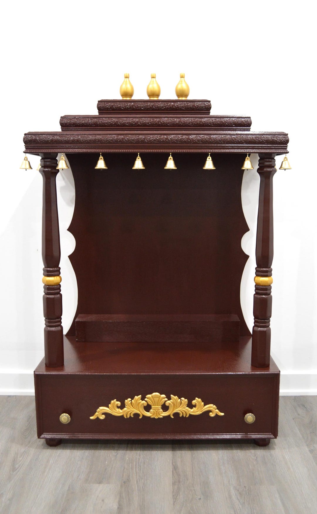 Arjitha - Open Model Puja Mandir With Bells and Storage (height: 48 ...