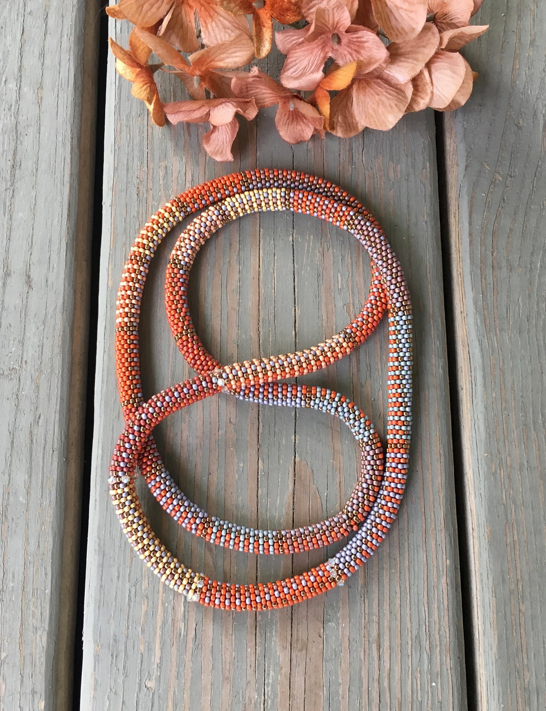 Fabric Weave No. 8 NECKLACE Pattern - 9 Around Bead Crochet Slip Stitch ...