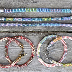 Fabric Weave No. 6/7 Bead Crochet 10 Patterns and Kit for Light Color ...