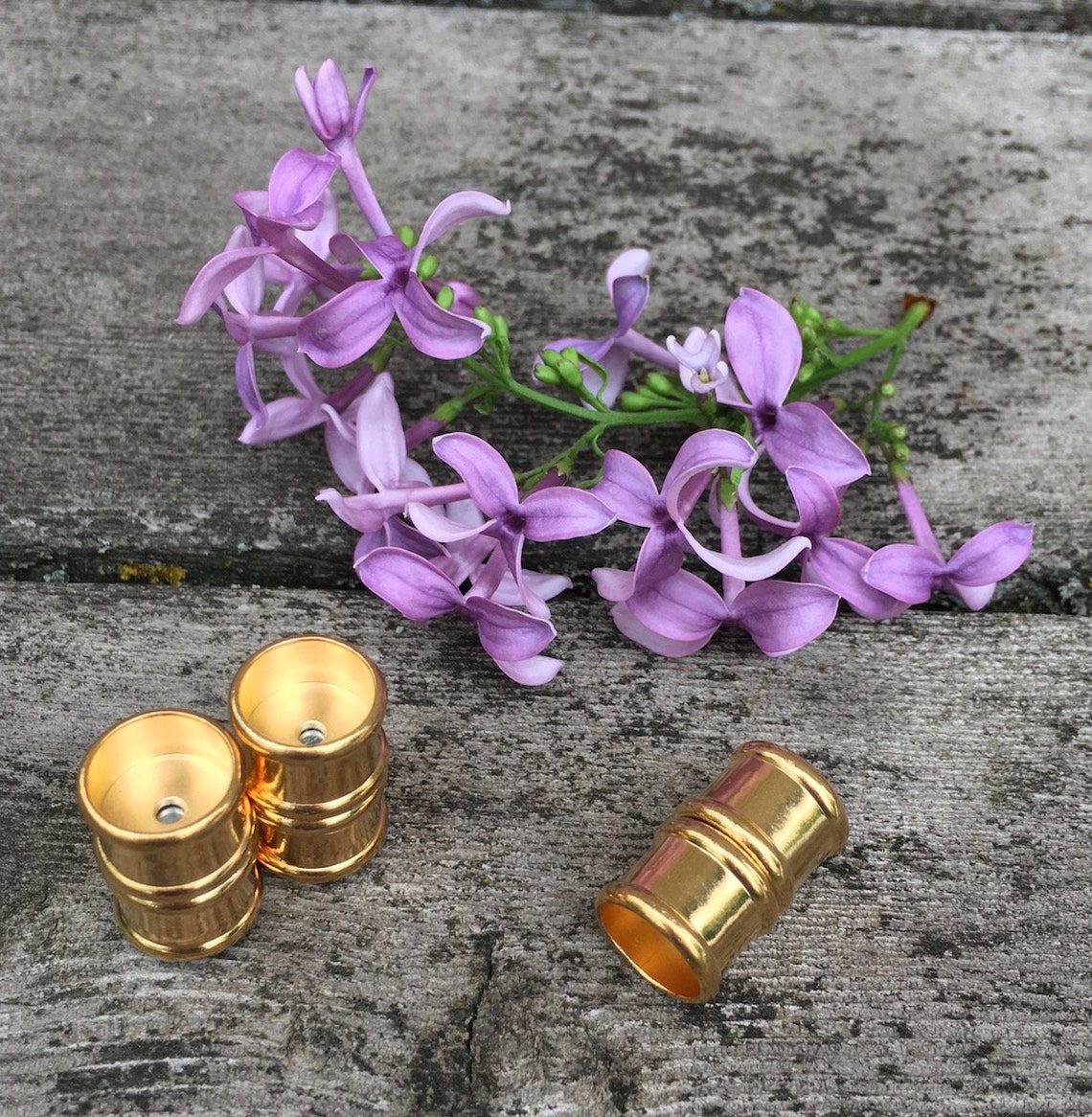 Three Pieces - 8 Mm Barrel Closure Style Magnetic Silver or Gold Clasp ...