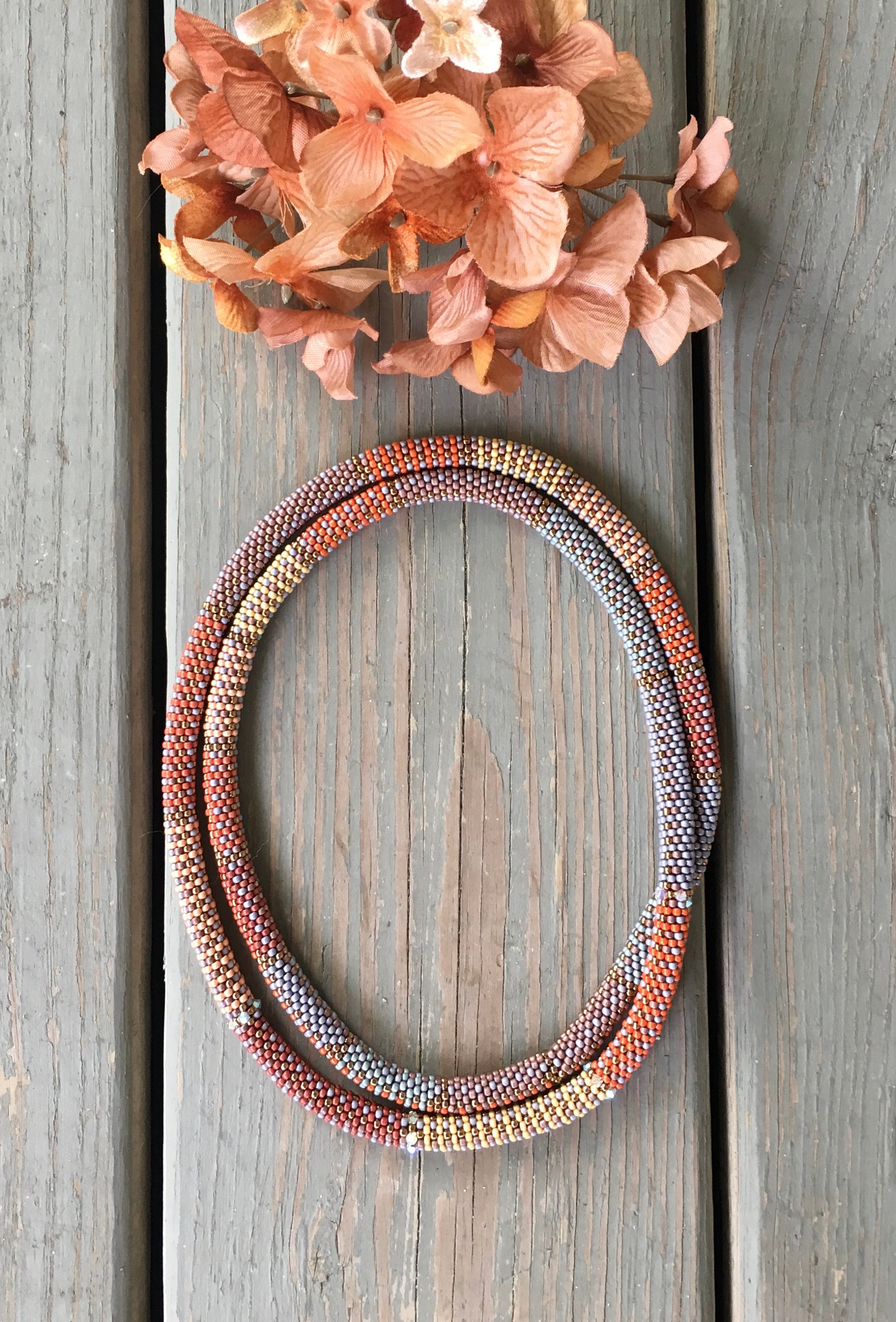 Fabric Weave No. 8 NECKLACE Pattern 9 Around Bead Crochet Slip Stitch ...