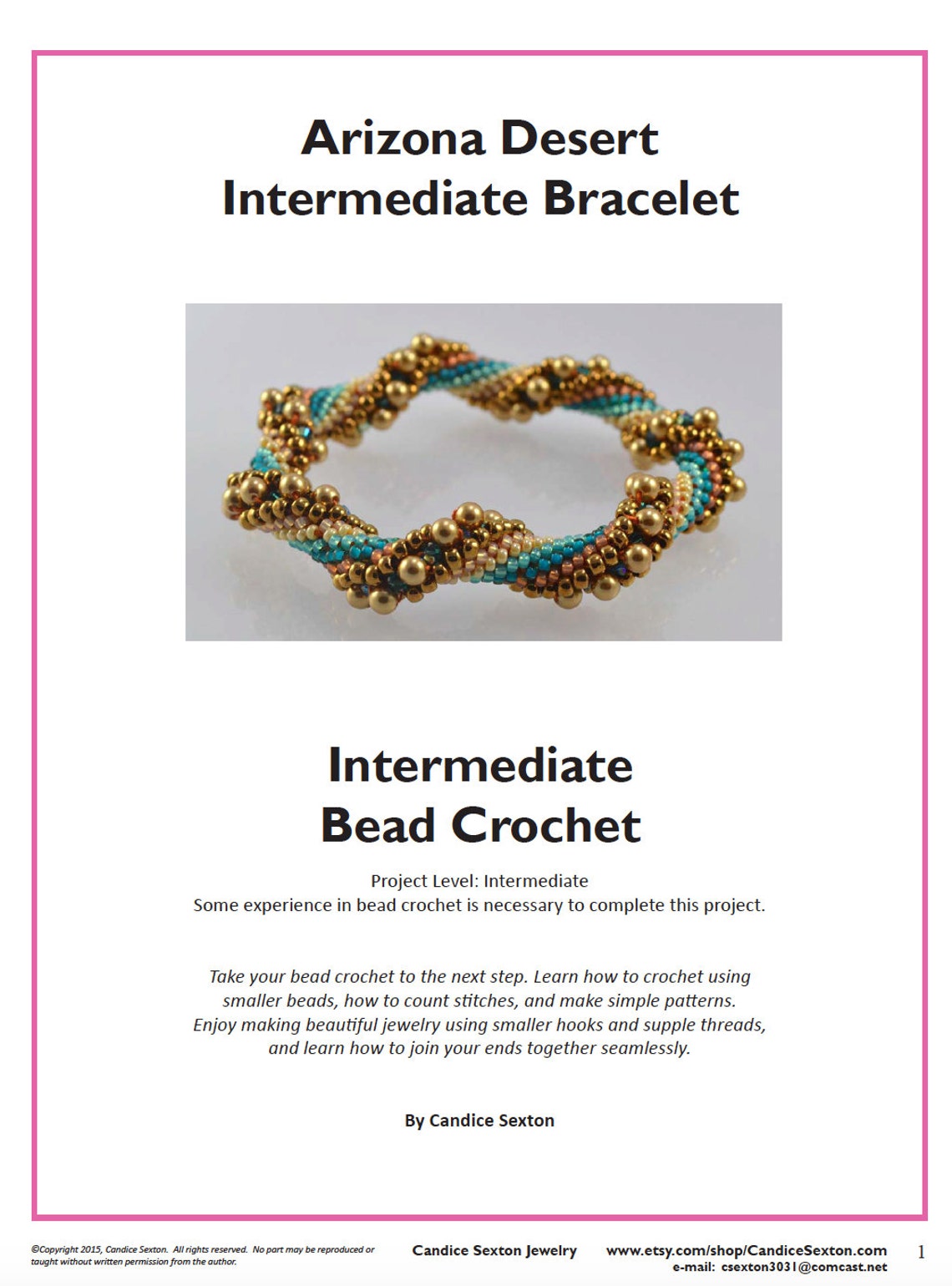 Arizona Bead Crochet Bracelet Pattern - Instructions for Bracelet and ...