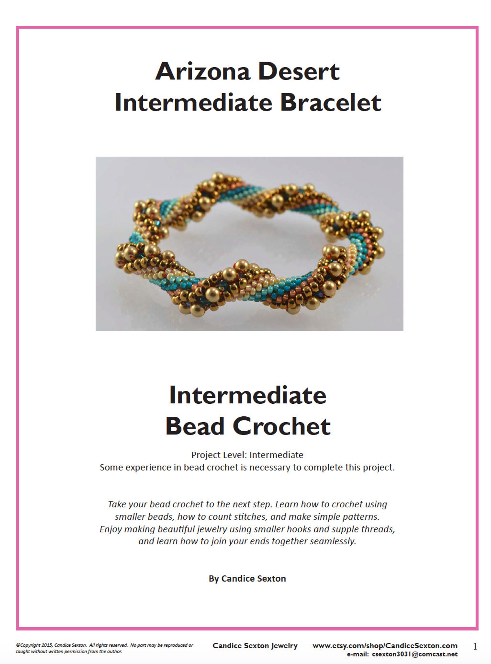 Arizona Bead Crochet Bracelet Pattern - Instructions for Bracelet and ...