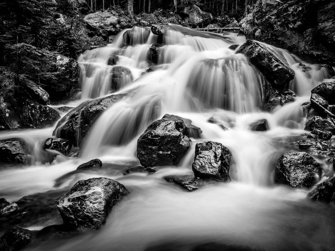Waterfall Digital Download Art, Black & White Wall Art, Waterfall ...