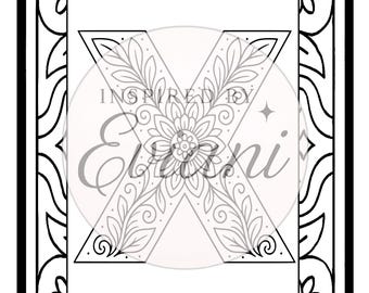 Letter X Coloring Page - Etsy