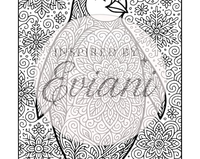 Mandala Penguins COLOURING PAGES 33 Printable Coloring Pages, Mindful ...