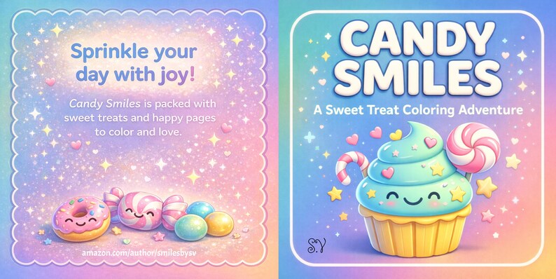 Candy Smiles Coloring Pages Part 3 | 5 Printable Pages | PDF Download ...