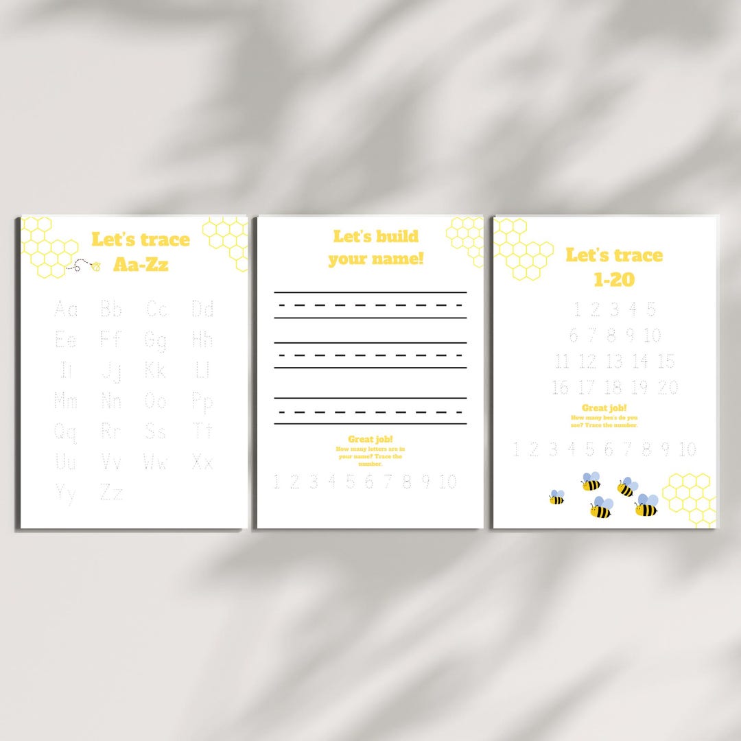 Printable Letter & Number Tracing Practice Sheets | Preschool and ...
