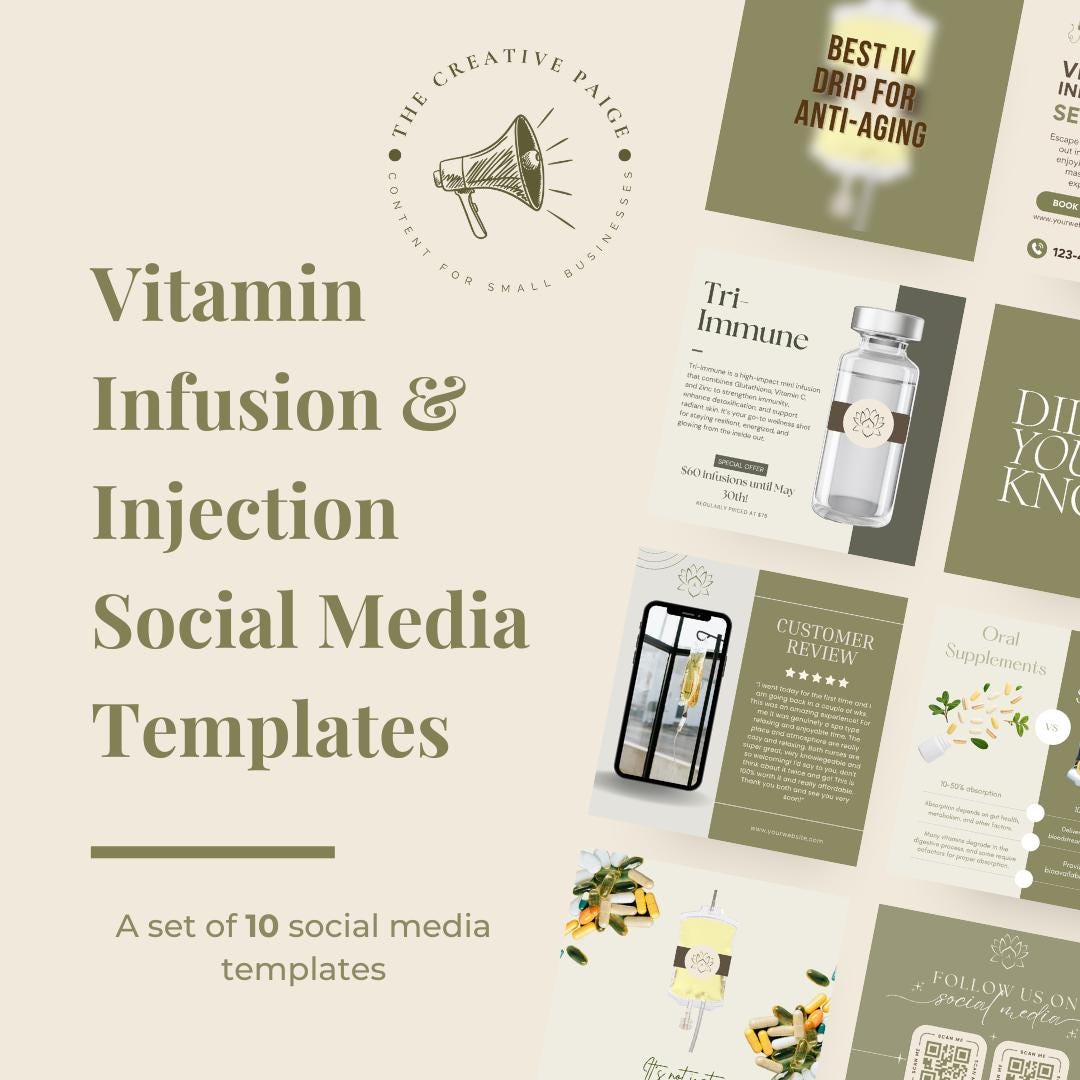 IV Infusion Social Media Templates, Functional Medicine Designs ...