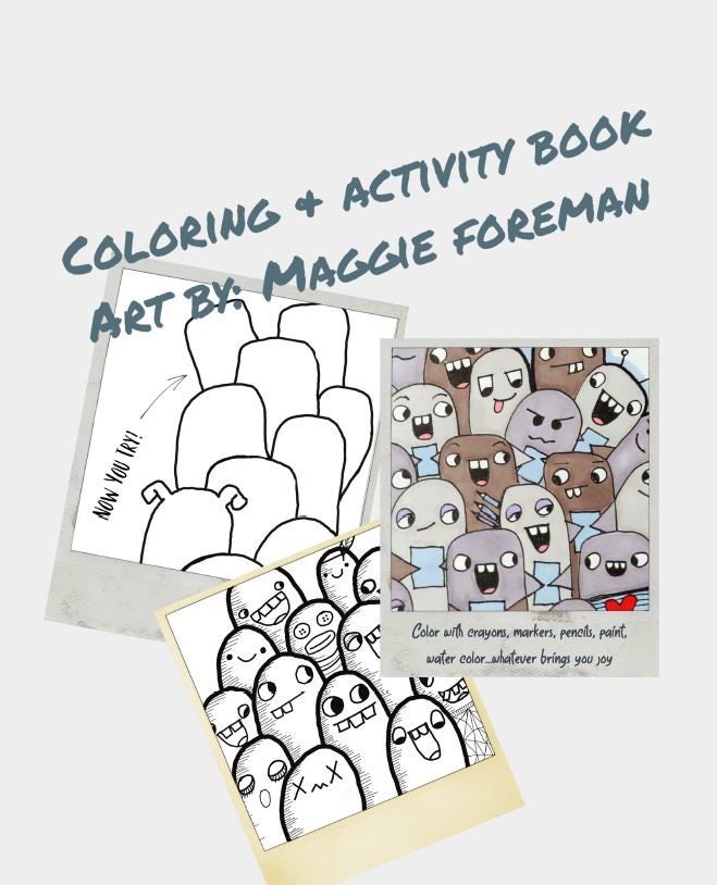 20 Digital Coloring Pages. Original Art Coloring Book for Kids - Etsy