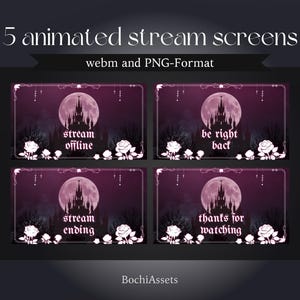Nocturnal Bloom Stream Overlay - Night-themed Vtuber Overlay (animated ...