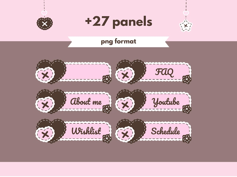 Choco Pink Lace Animated Stream Overlay: Heart & Ribbon Theme (digital ...