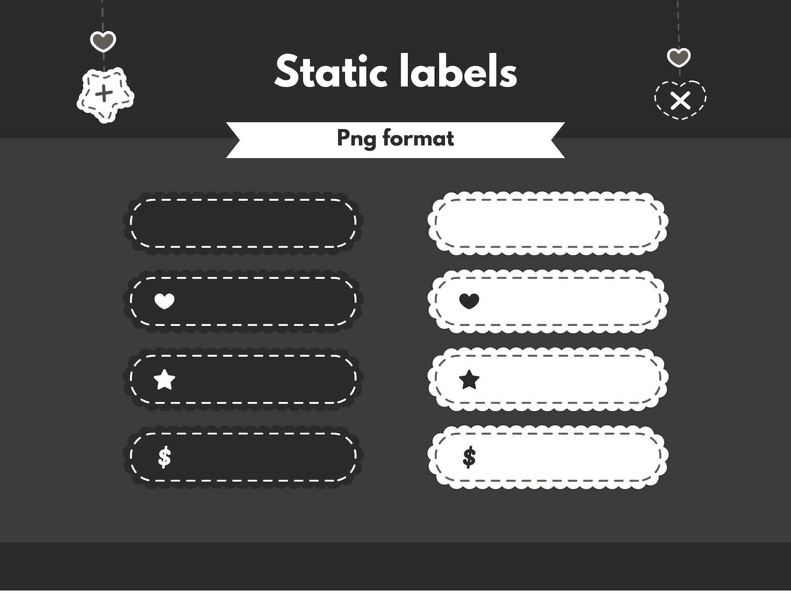Lace Stream Overlay Pack: Black and White Kawaii Vtuber Theme (digital ...