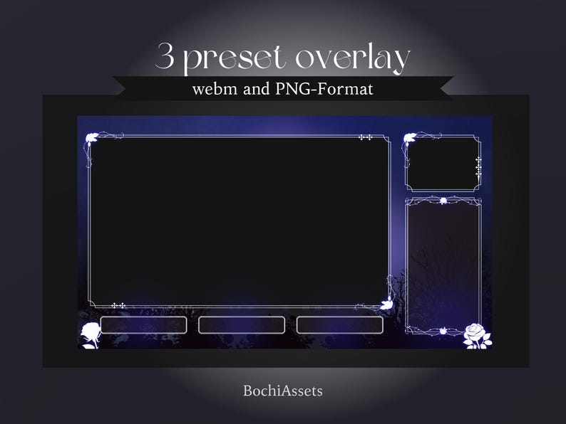 Blue Nocturnal Bloom Overlay for Streaming: OBS & Streamlabs Compatible ...