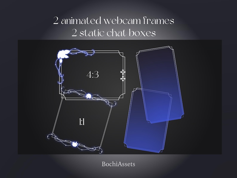 Blue Nocturnal Bloom Overlay for Streaming: OBS & Streamlabs Compatible ...
