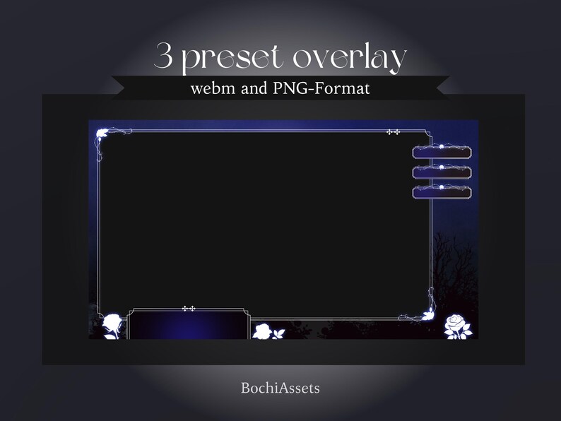 Blue Nocturnal Bloom Overlay for Streaming: OBS & Streamlabs Compatible ...