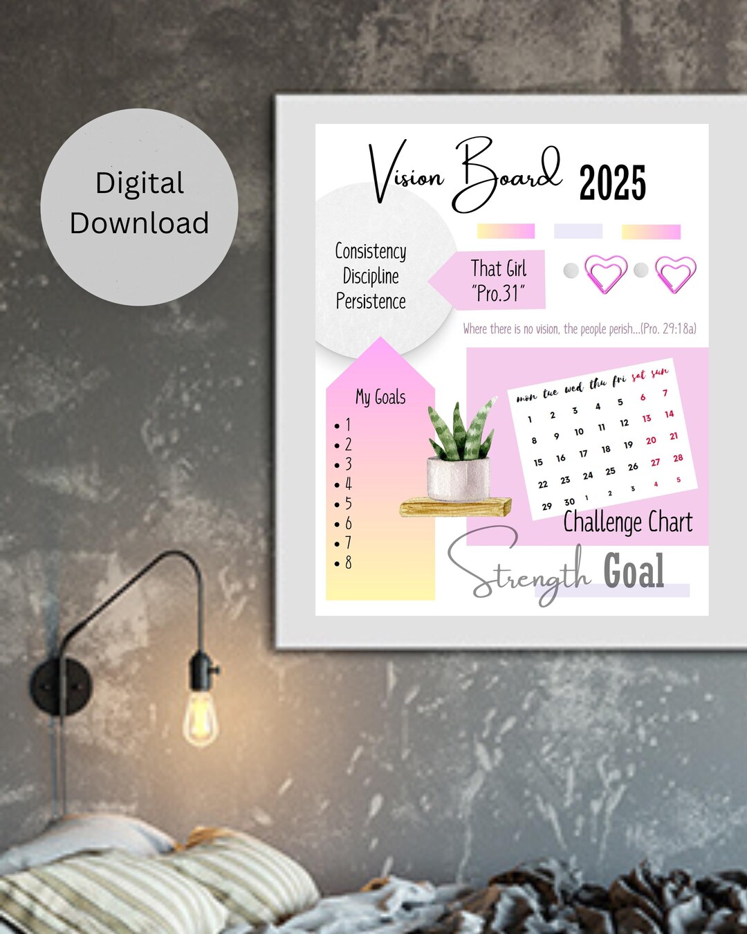 Vision Board 2025 8x10 Inch - Etsy