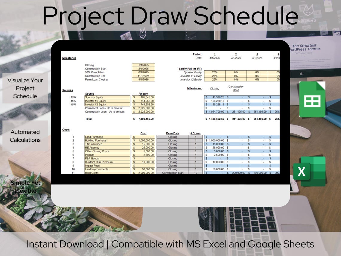 Project Draw Schedule | Construction Draw Schedule | Draw Projection ...