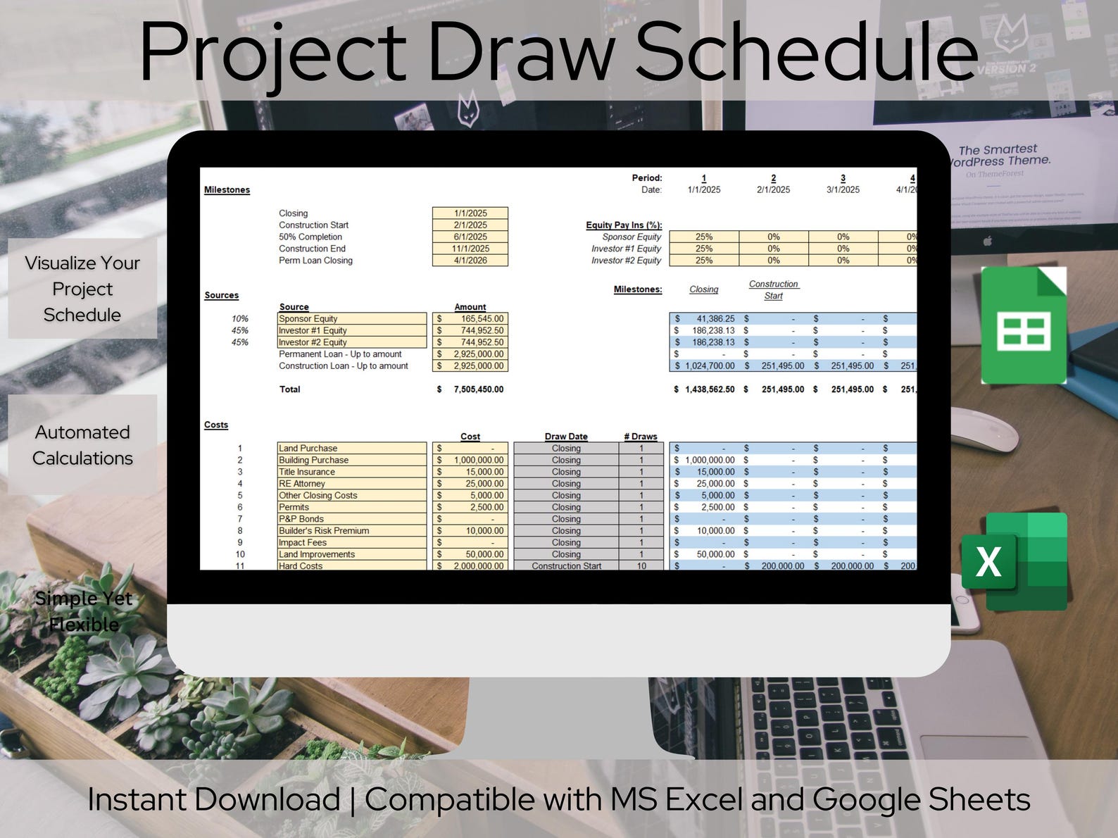 Project Draw Schedule | Construction Draw Schedule | Draw Projection ...