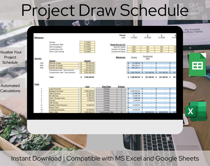 Project Draw Schedule | Construction Draw Schedule | Draw Projection ...
