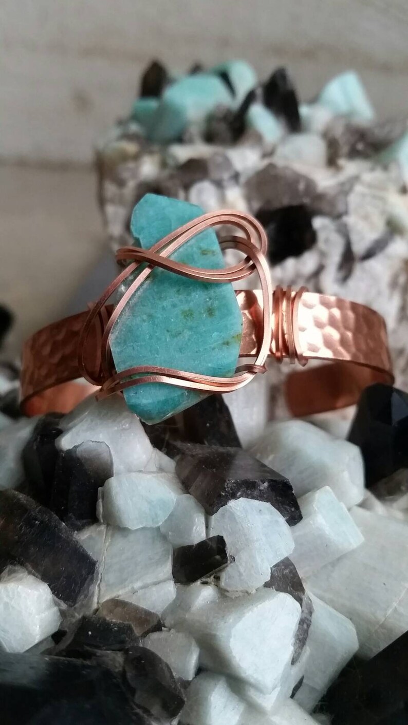 Copper Turquoise Cuff Bracelet Turquoise Copper Stone Cuff - Etsy