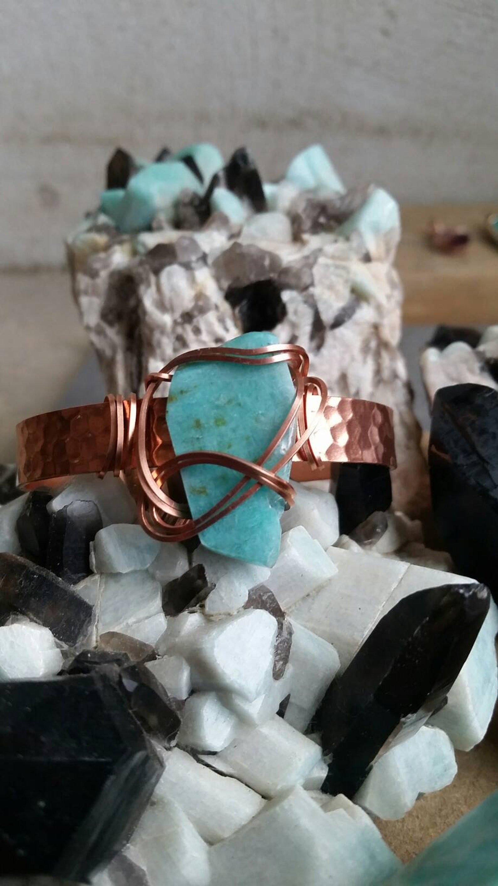 Copper Turquoise Cuff Bracelet Turquoise Copper Stone Cuff - Etsy