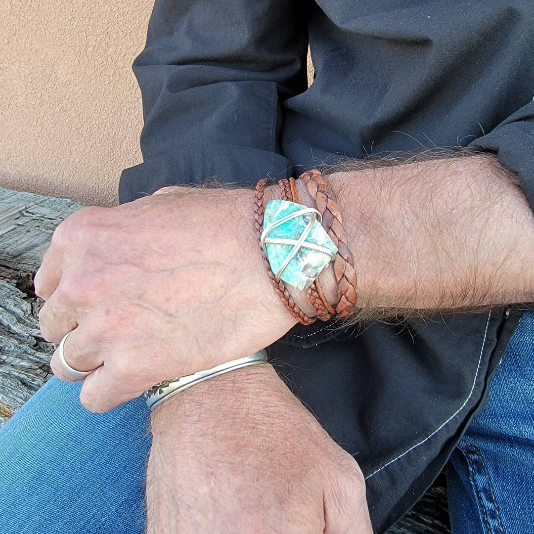 Sold-men's Stone Cuff Bracelet Man Stone Cuff Stone - Etsy