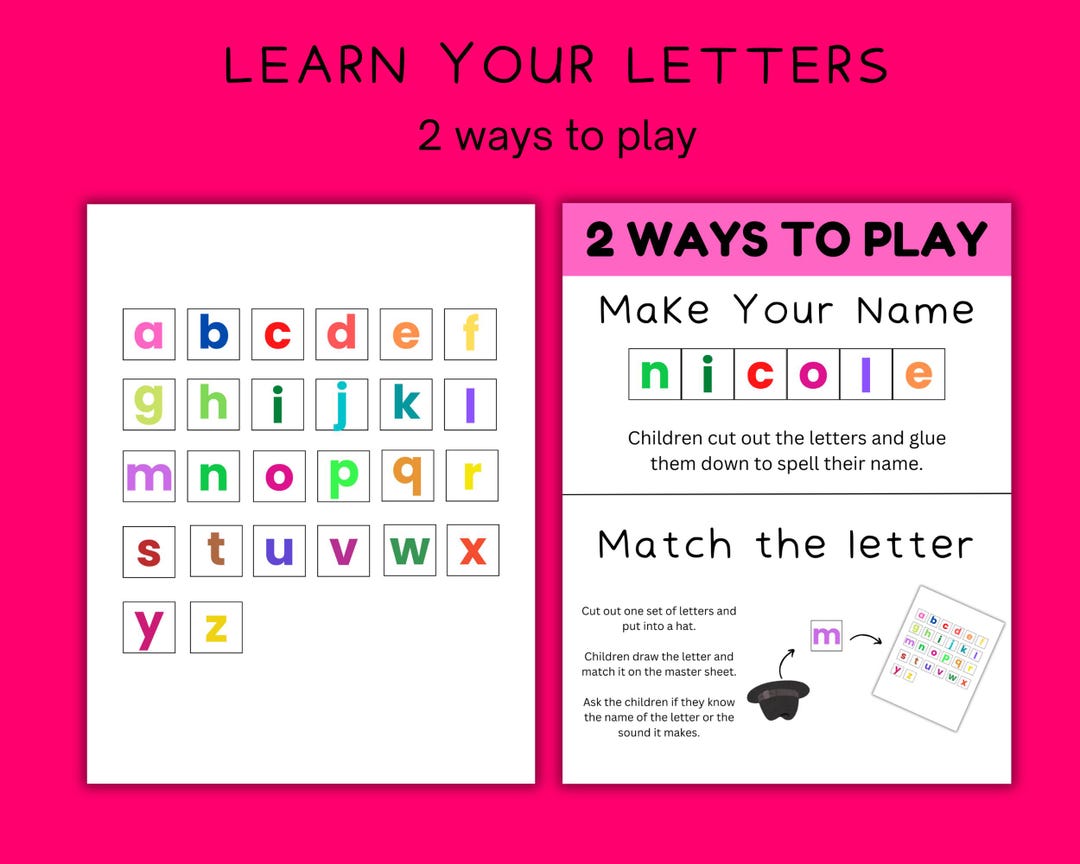 Learn Your Letters - 2 Ways to Play in Kindergarten - Etsy