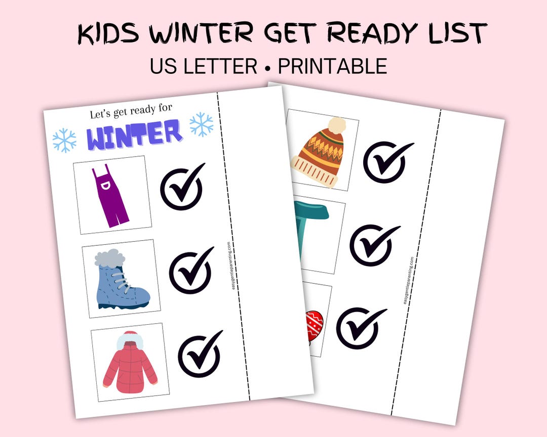 Kids Winter Get-ready Checklist - Etsy