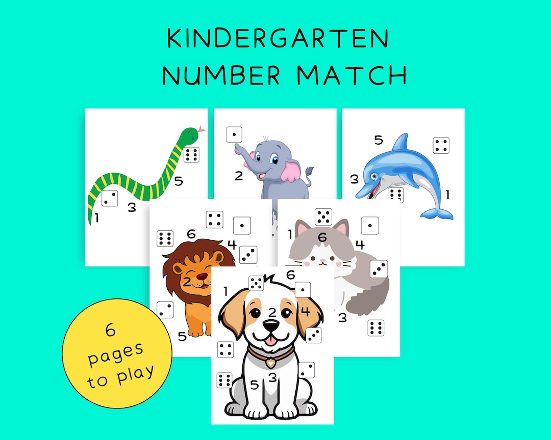 Dice Number Match for Kindergarten - Etsy