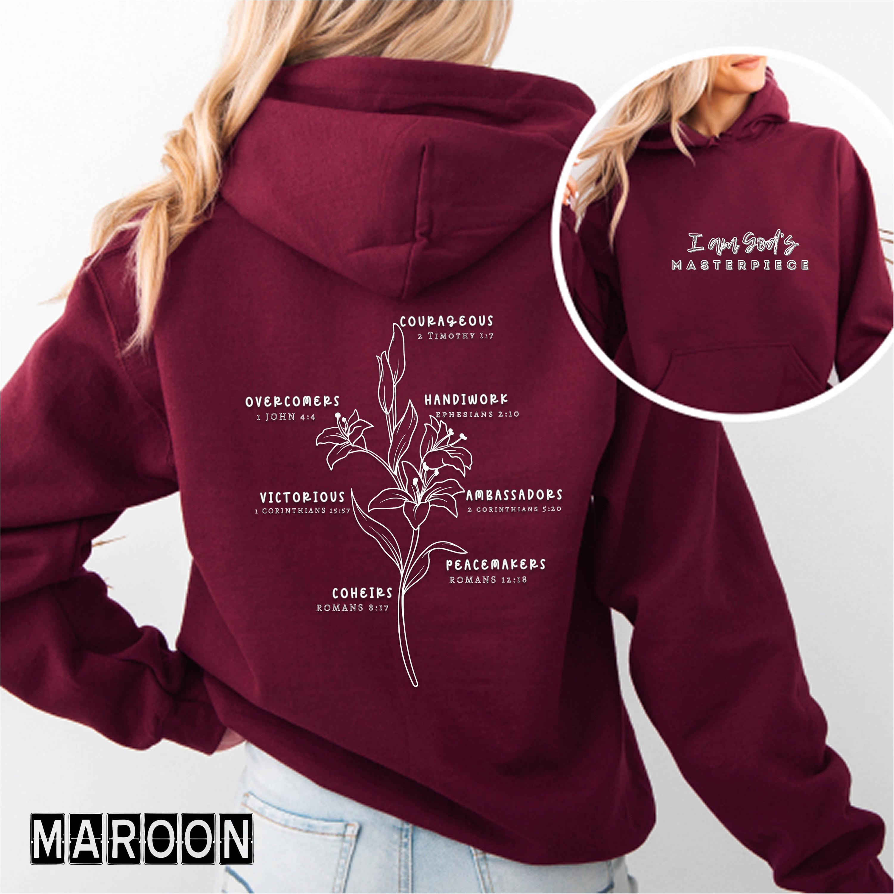 God's Masterpiece Christian Hoodie, Scripture Tee, Religious Gift ...